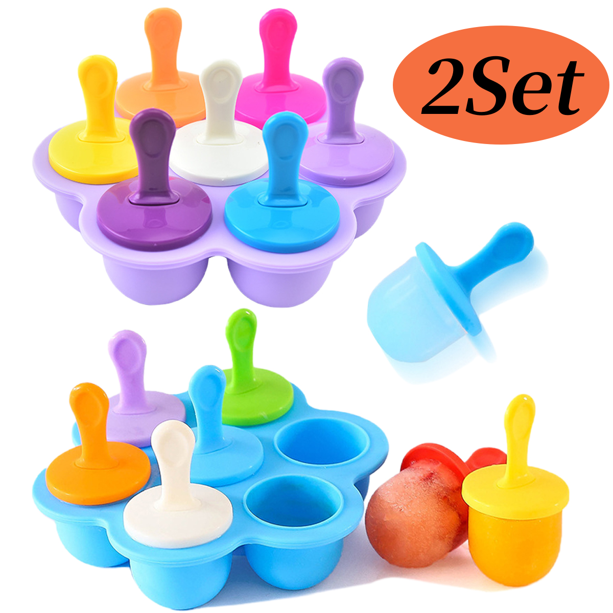 Jumbo Set of 18 Classic Ice Pop Molds - Sets of 6 Red, 6 White & 6 Blue ...