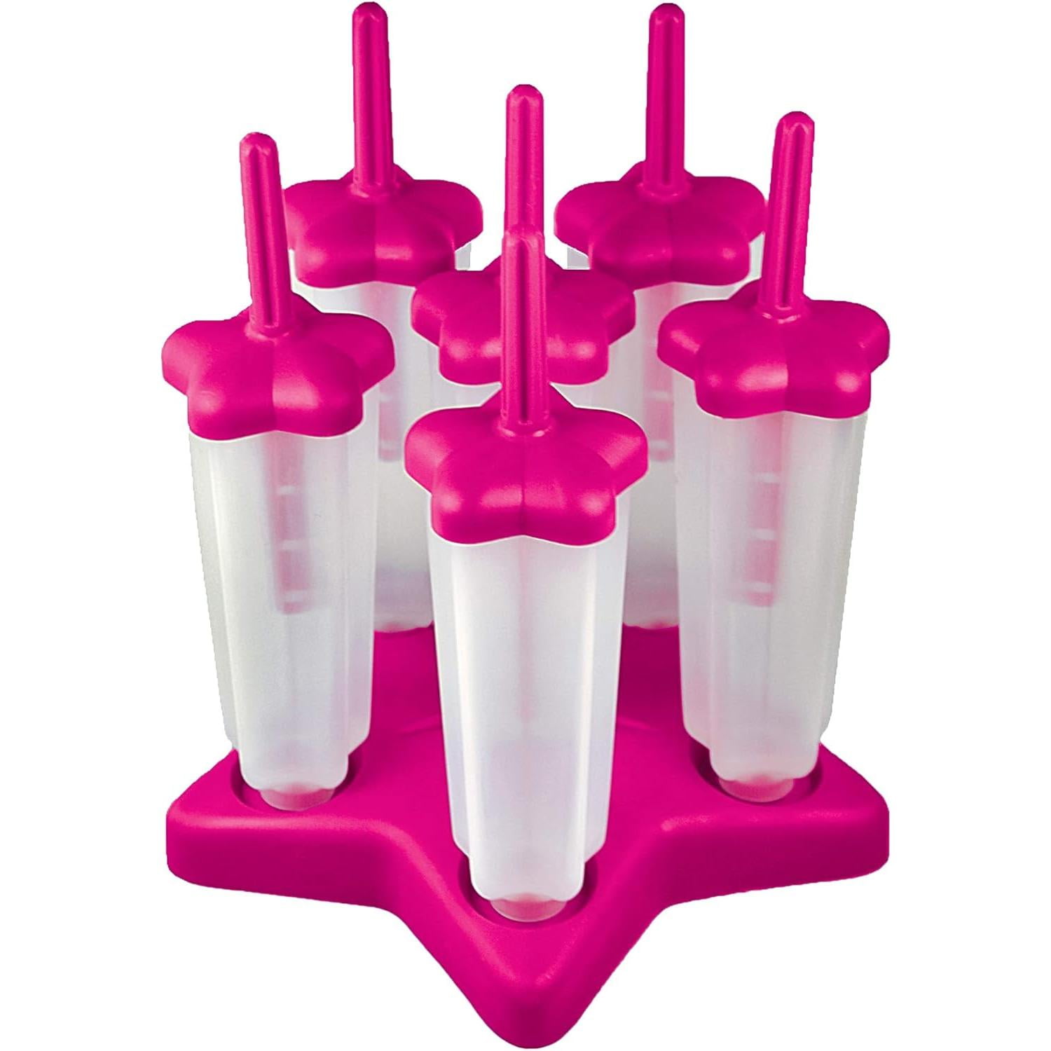Popsicle Molds with Sticks (6-Pack, Star Pop) - Reusable Ice Pop Molds ...
