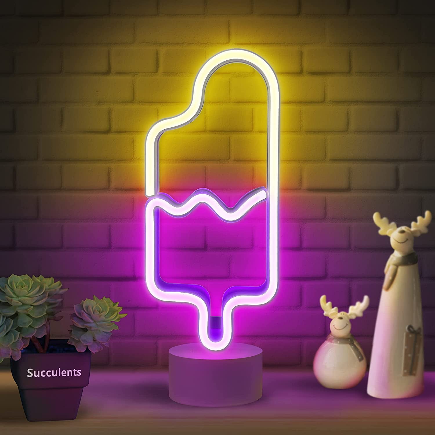 Popsicle Neon Light - Popsicle Neon Sign for Bedroom, Desktop, Tabletop ...