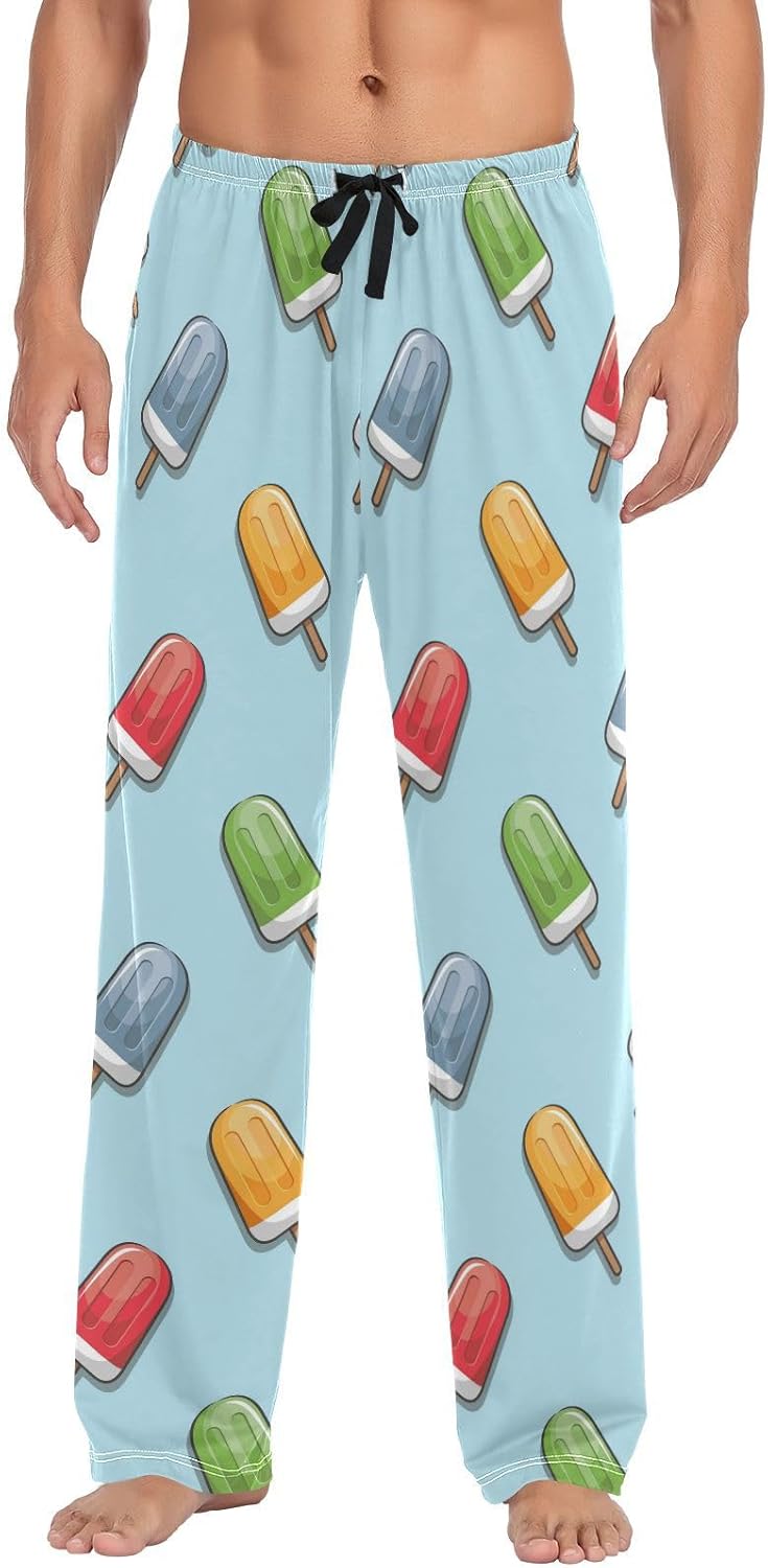 Popsicle Pattern Summer Ice Cream Mens Pajama Pants Sleepwear Lounge ...