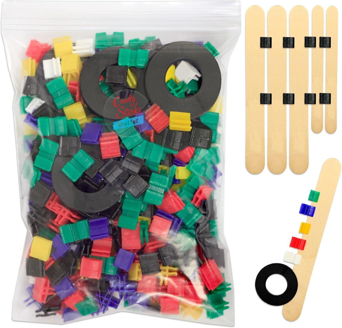 Popsicle Stick Connectors, 380 Pcs, Plastic Clips for Wood Craft Sticks ...