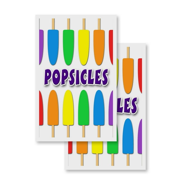 Popsicles (2-PACK) 24" x 36" Vinyl Decals | Sign Insert Peel & Stick ...