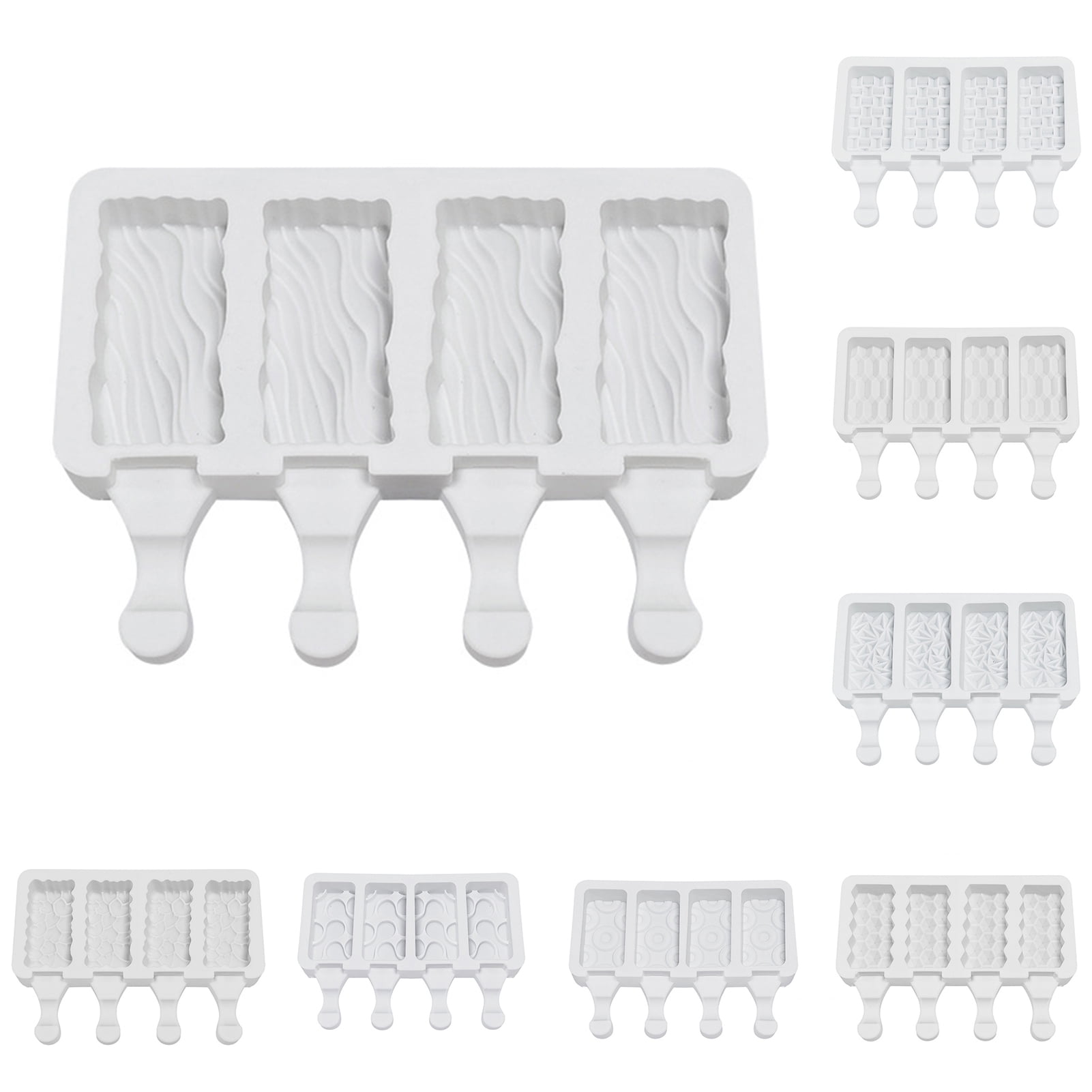 Popsicles Mold, Ice Cream Mold Cake Pop Mold 4 Cavities Silicone ...