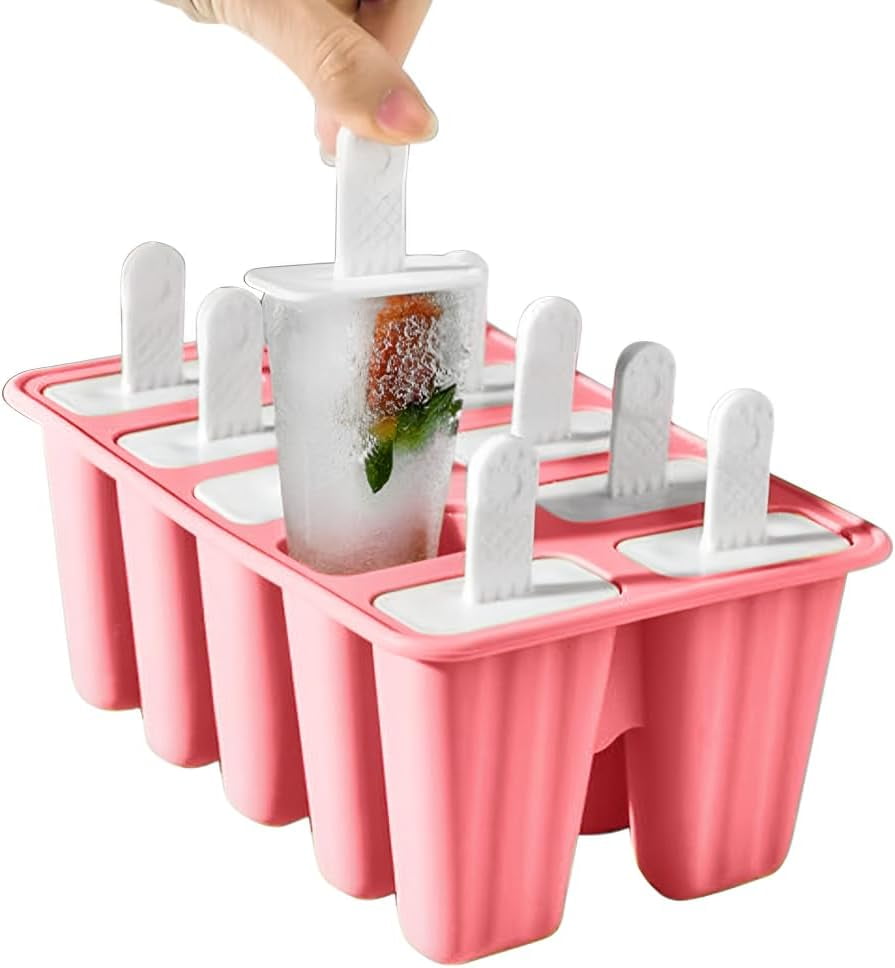 Popsicles Molds, 10 Pieces Silicone Ice Pop Molds Popsicle Molds, Easy ...