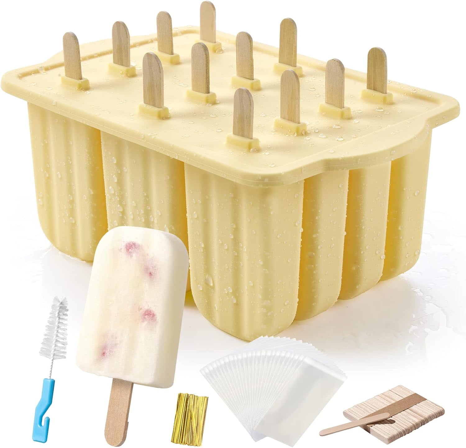 Popsicles Molds, 12 Pieces Silicone Popsicle Molds Easy-Release BPA ...