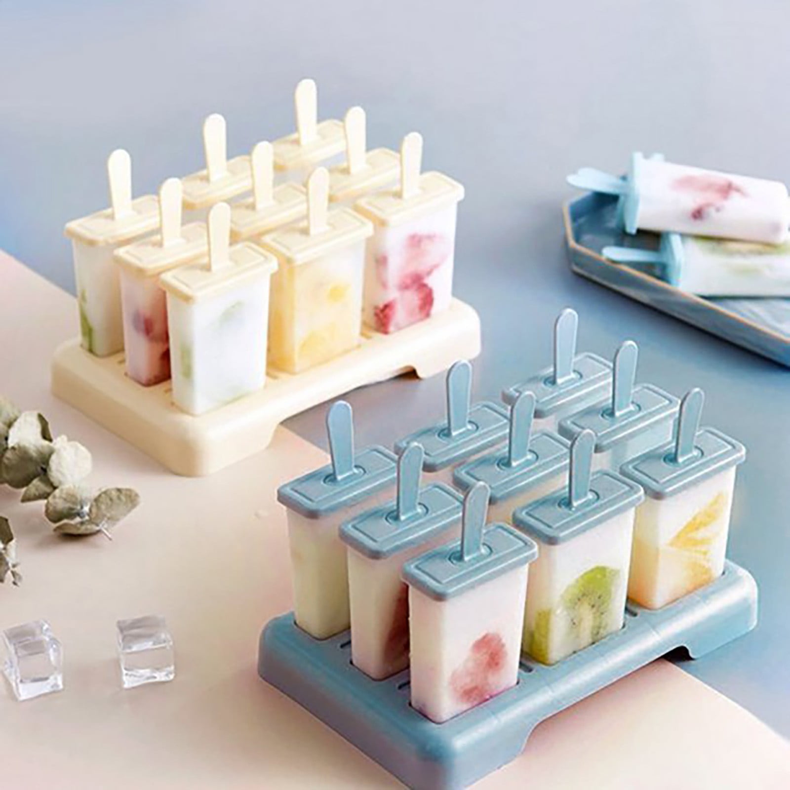 Popsicles Molds 9 Pieces Silicone Ice Pop Molds BPA Free Mold Reusable ...