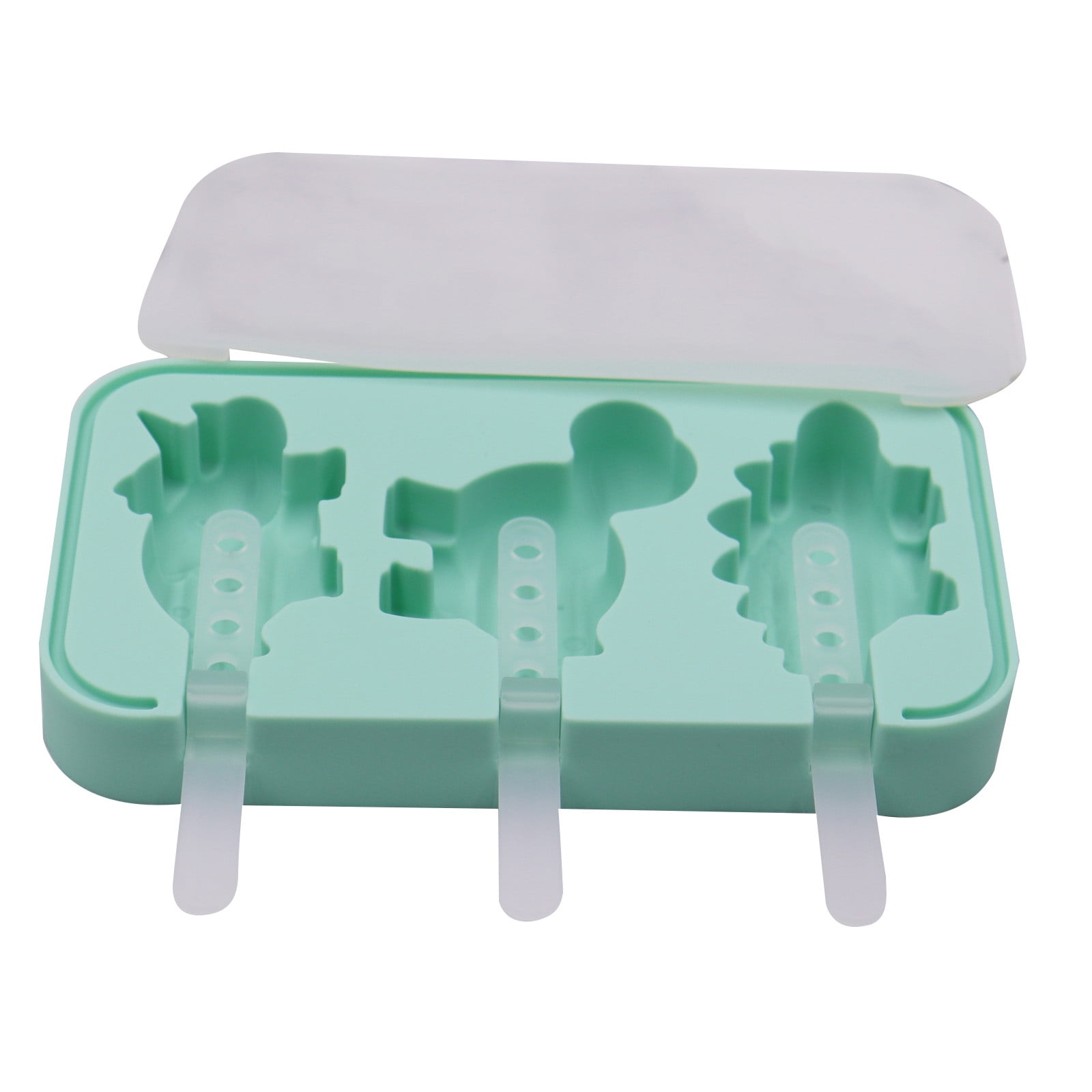 Popsicles Molds Dinosaur Food Grade Silicone , 3-Cavity Chocolate Hard ...