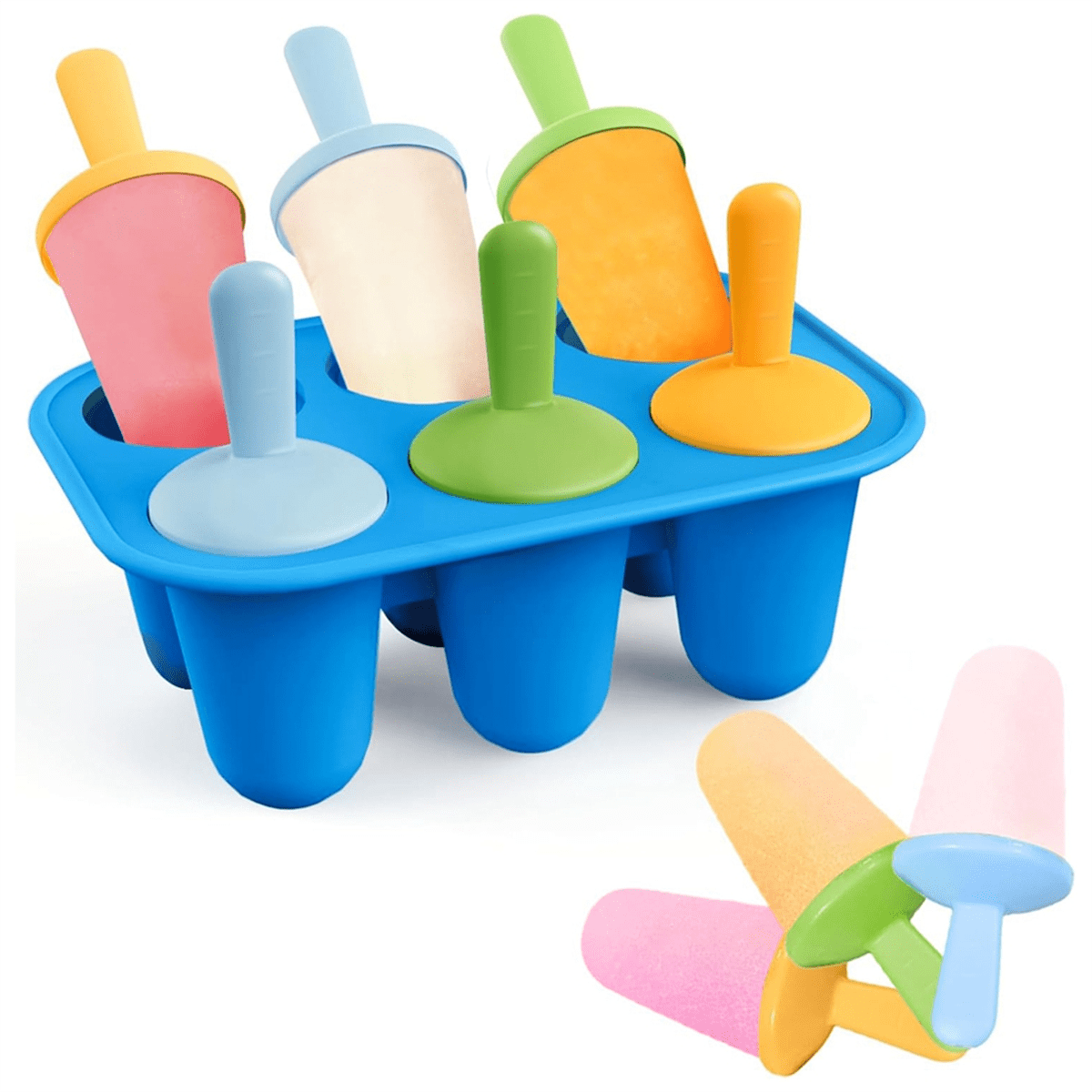 Popsicles Molds Silicone,6 Pieces Ice Mold, Mini Toddler Popsicle Molds ...