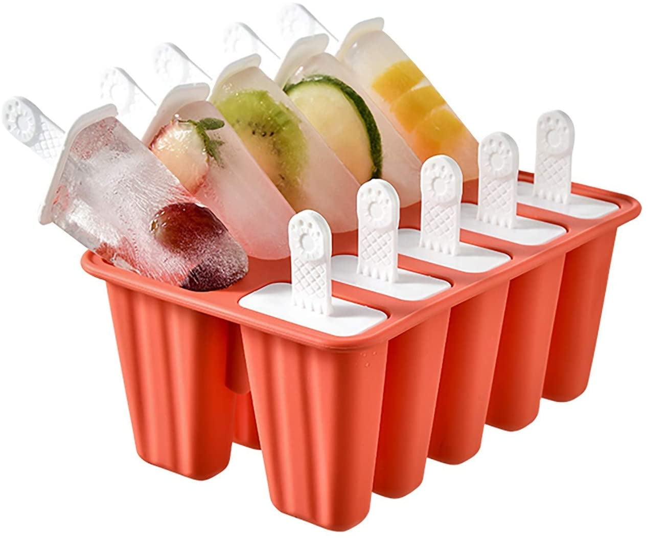 Popsicles Molds, Silicone Popsicle Molds 10-cavity, DIY Ice Pop Mold ...