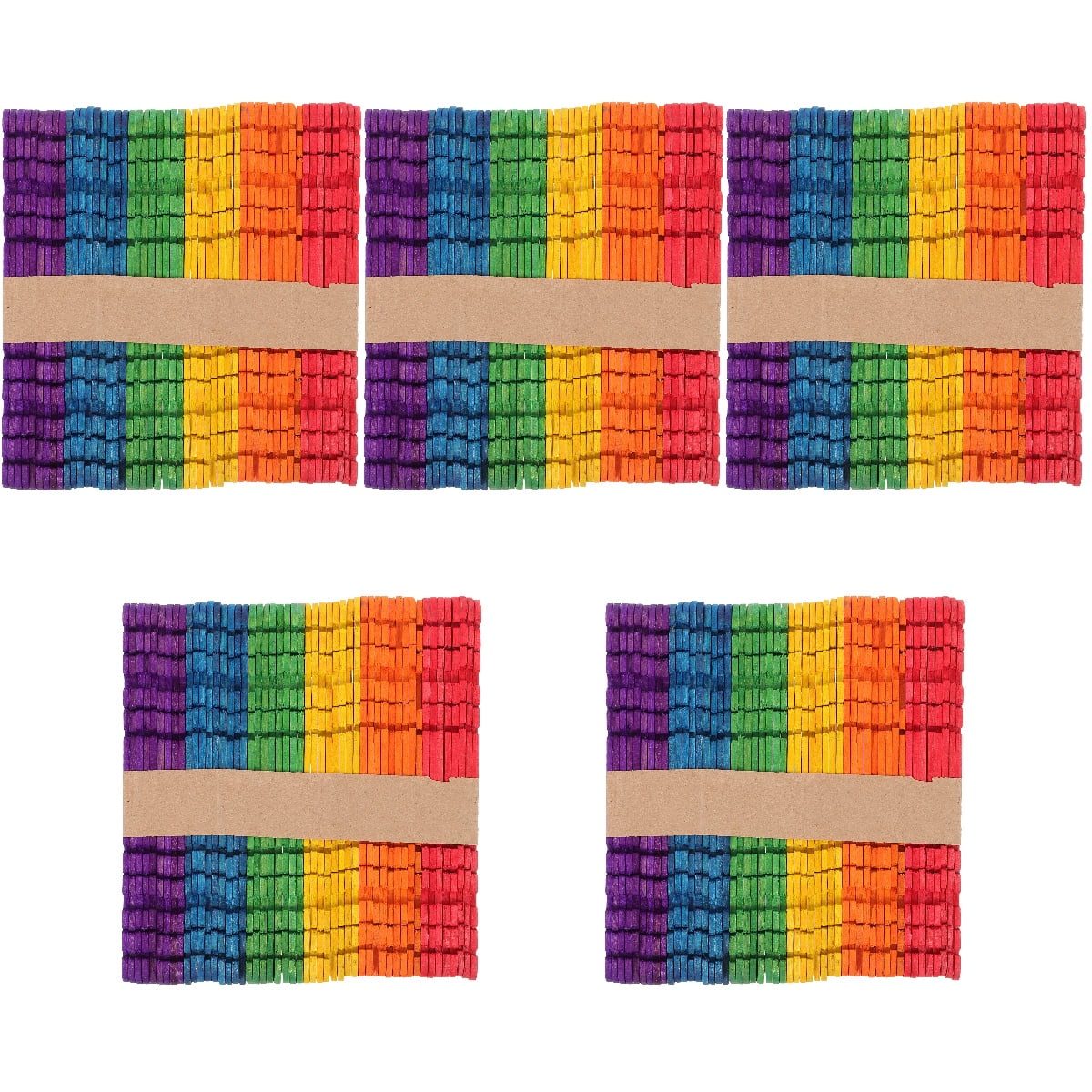 Popsicles Sticks,1000 Pcs Colorful Wood Craft Sticks Serrated Wood ...
