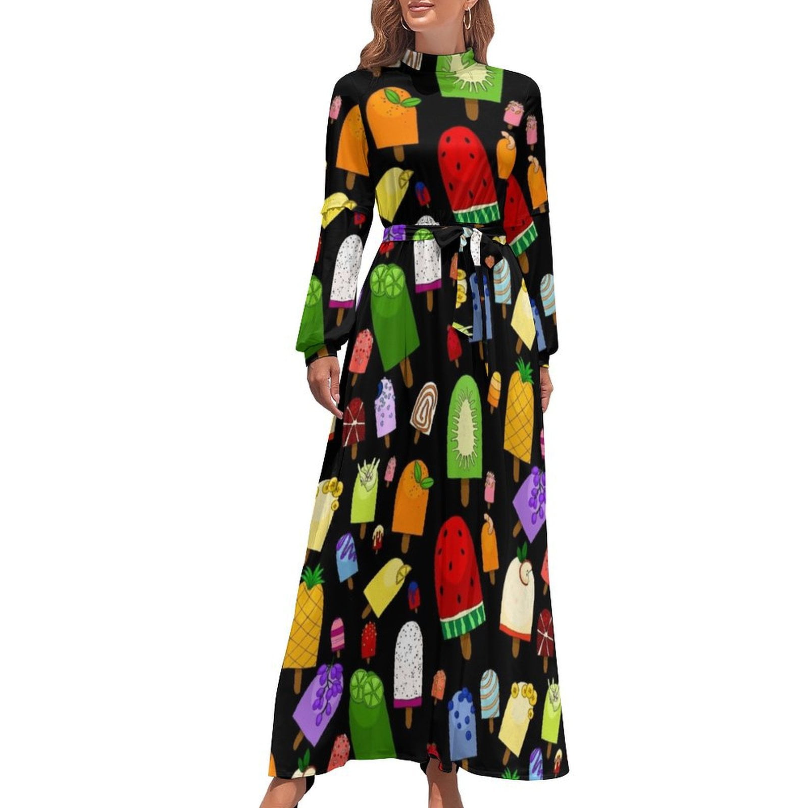 Popsicles and Fruit Pattern Long Dress summer dresses beach outfits for ...
