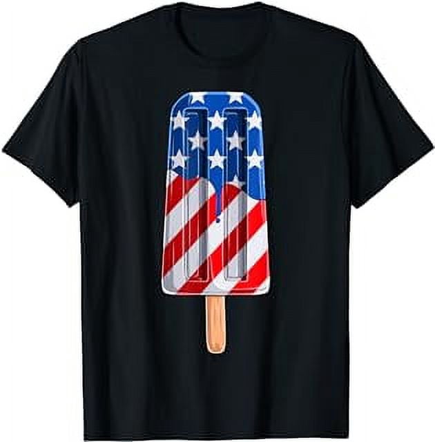 Popsicles ice cream with USA flag pattern T-Shirt - Walmart.com