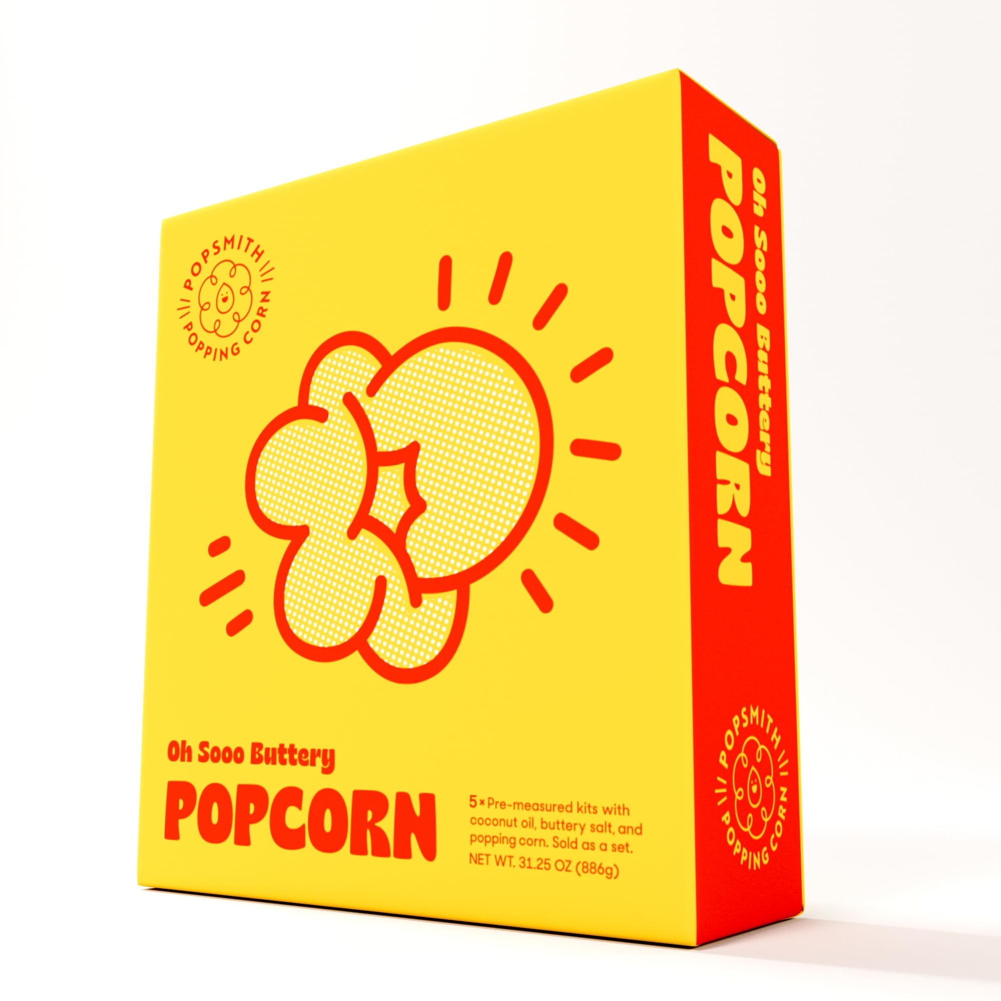 Popsmith Popcorn Pre-Measured Kits MFF30 - Five 4-oz Buttery Popcorn ...
