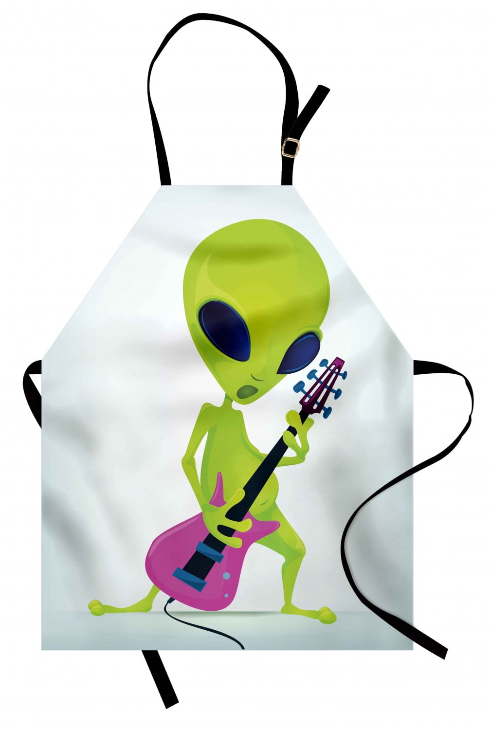 Popstar Party Apron Cartoon Alien Character Playing Electric Guitar ...