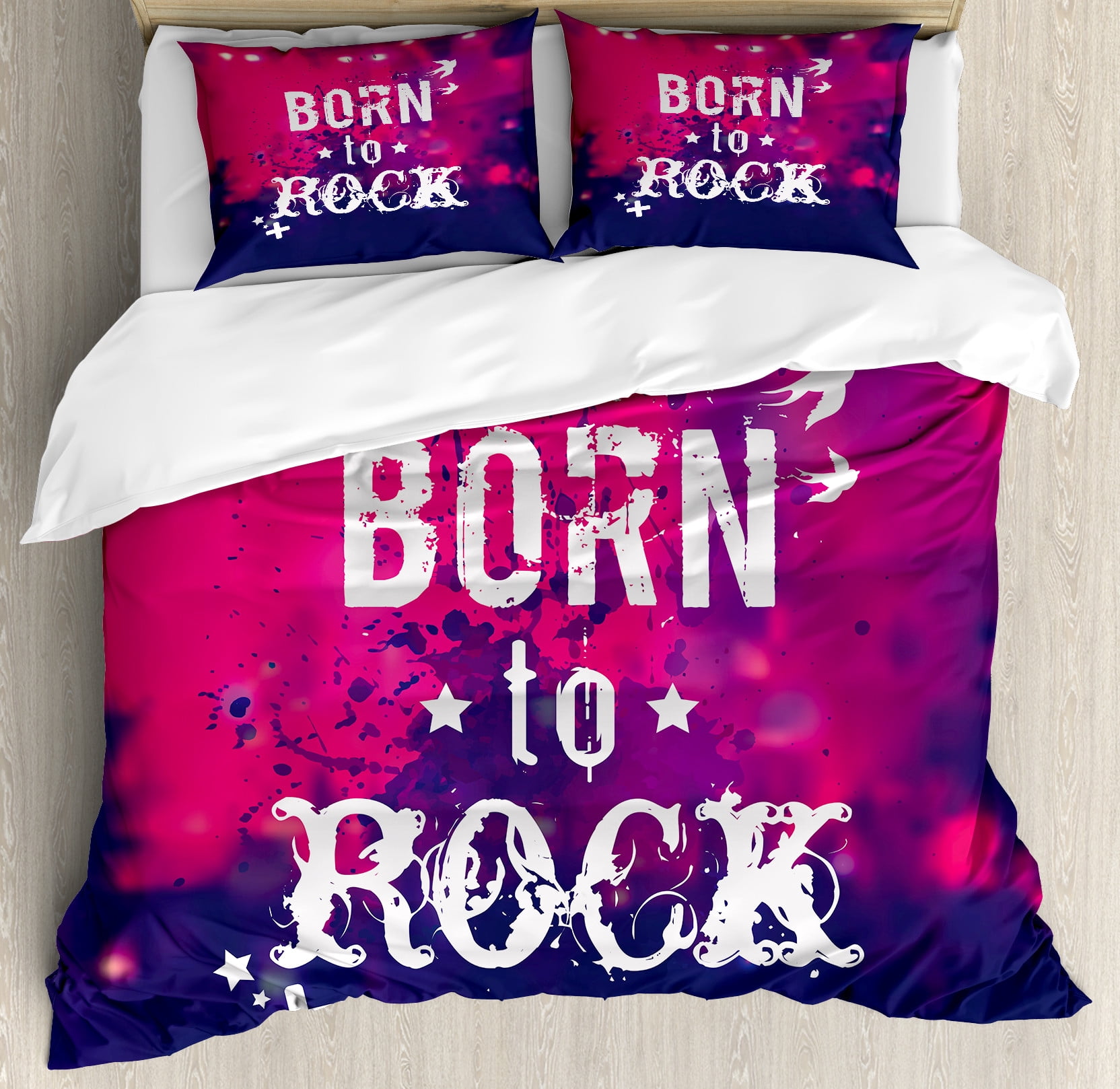 Popstar Party Duvet Cover Set, Blurred Splashy Rock Concert Stage and ...