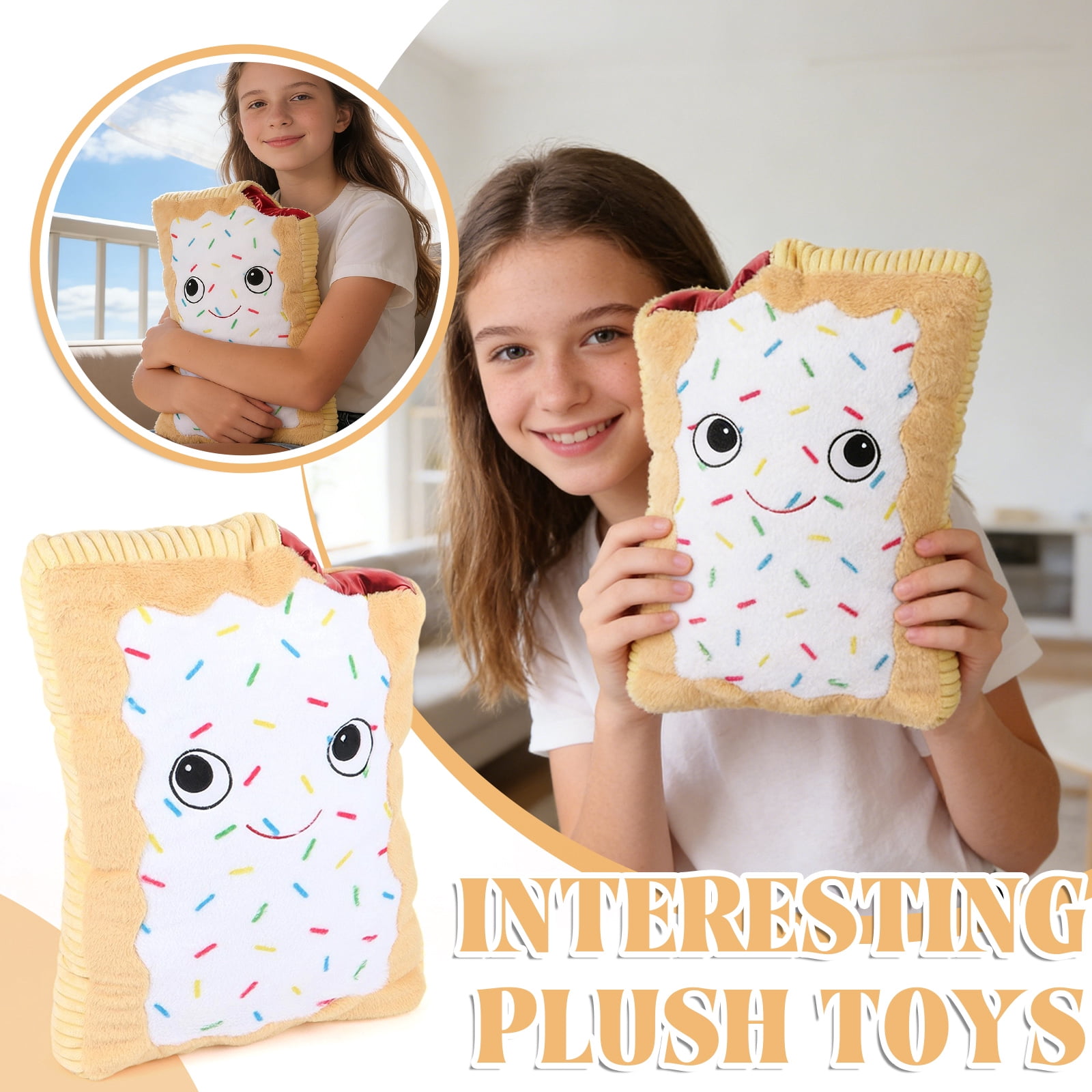 Poptart Cuddle Plush,19 Inch Soft & Squishy Pastry-Shaped Stuffed Toy ...