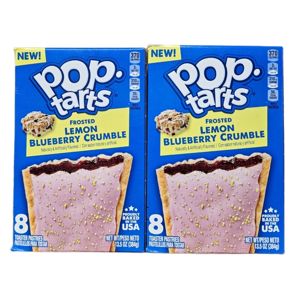 Pop-Tarts Frosted Lemon Blueberry Crumble, 13.5 Oz, 2 Pack, Gooey ...