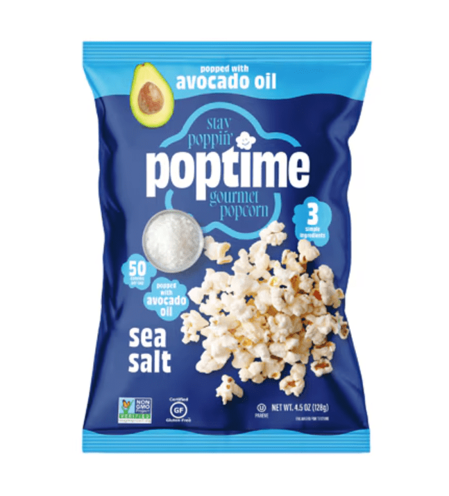 Poptime Avocado Oil Popcorn Sea Salt -- 4.5 oz - Walmart.com