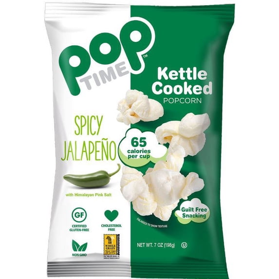 Poptime Kettle Cooked Popcorn, Jalapeno, 7 Oz - Walmart.com
