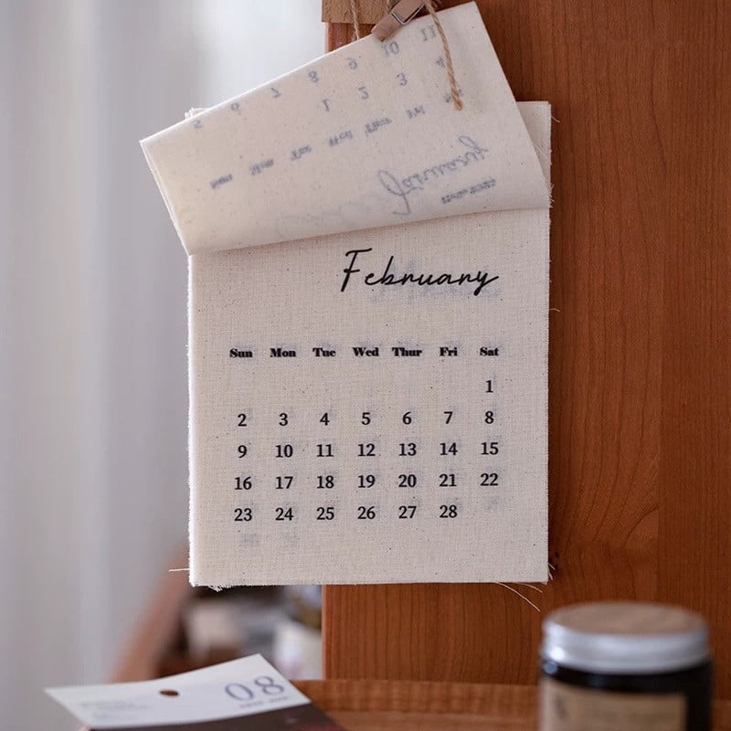 Popular 2025 Wall Calendar Decorative Fabric Calendar Desktop ...