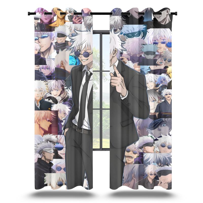 Popular Anime Character Gojo Satoru Window Blackout Curtain Bedroom ...