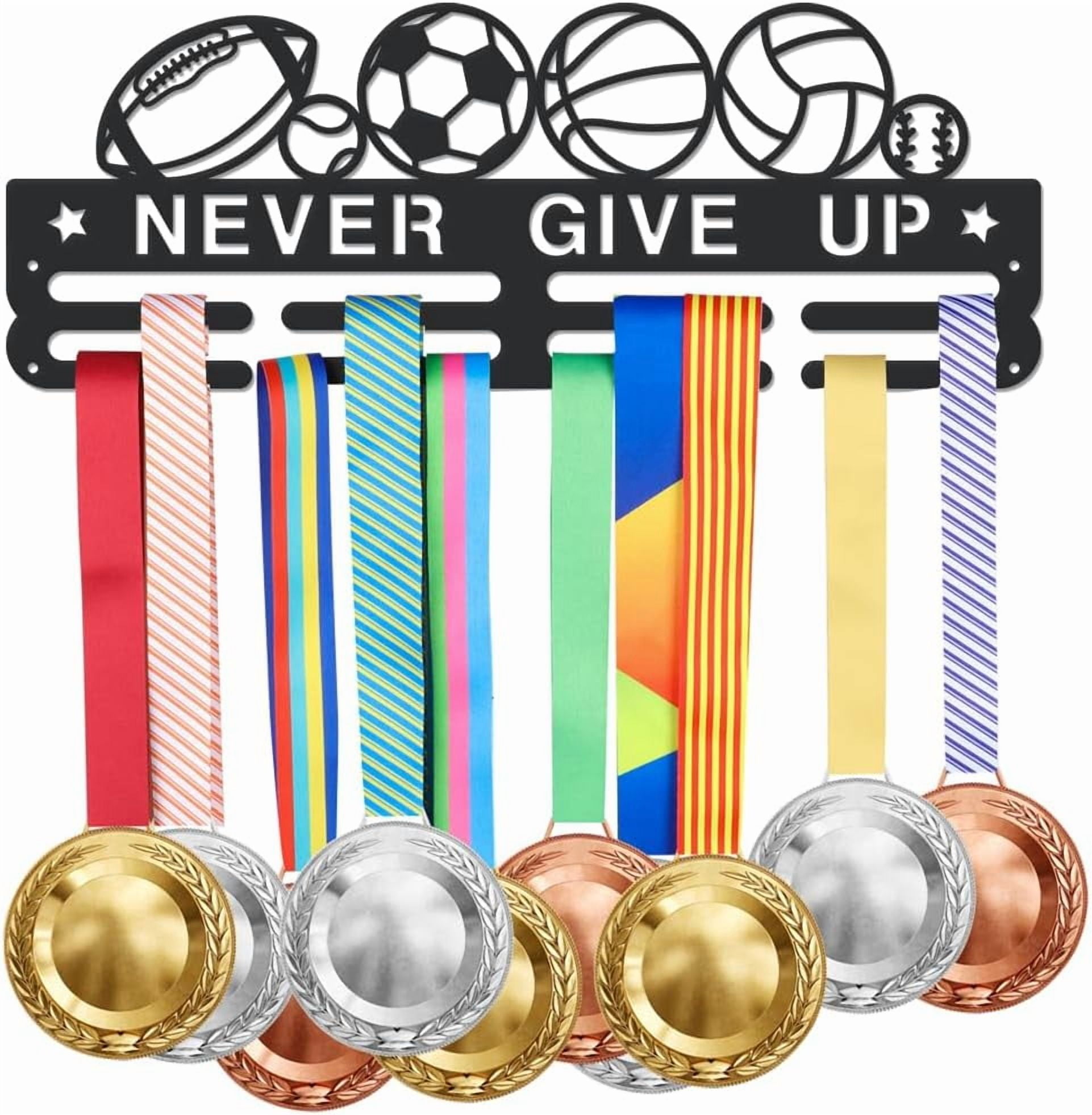 Popular Ball Games Medal Holder Never Give Up Display Hanger Medal ...