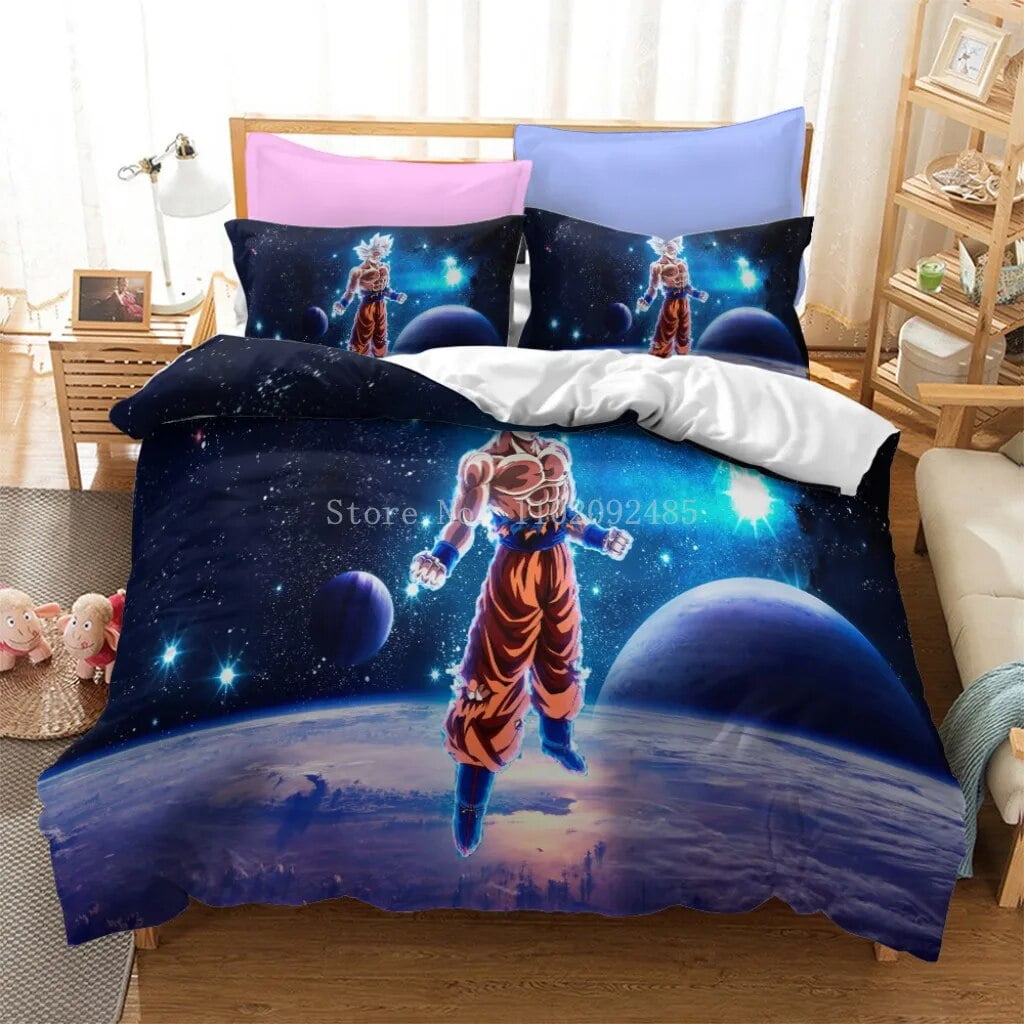 Popular Bandai Dragon Ball Z Super Saiyan Son Goku Duvet Cover Bedding