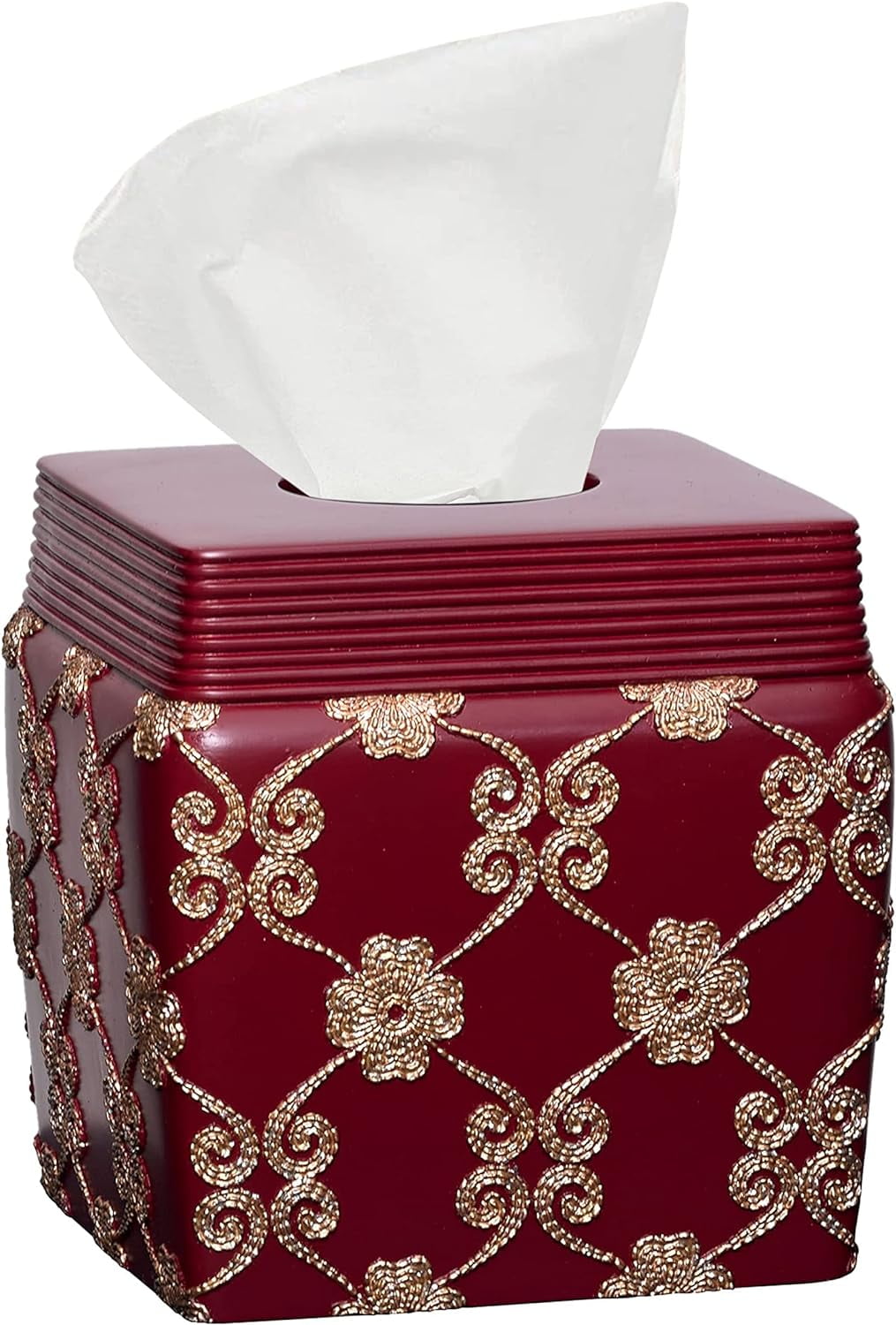 Popular Bath Elegant Rose Tissue Box Color: Burgundy/Rose - Walmart.com