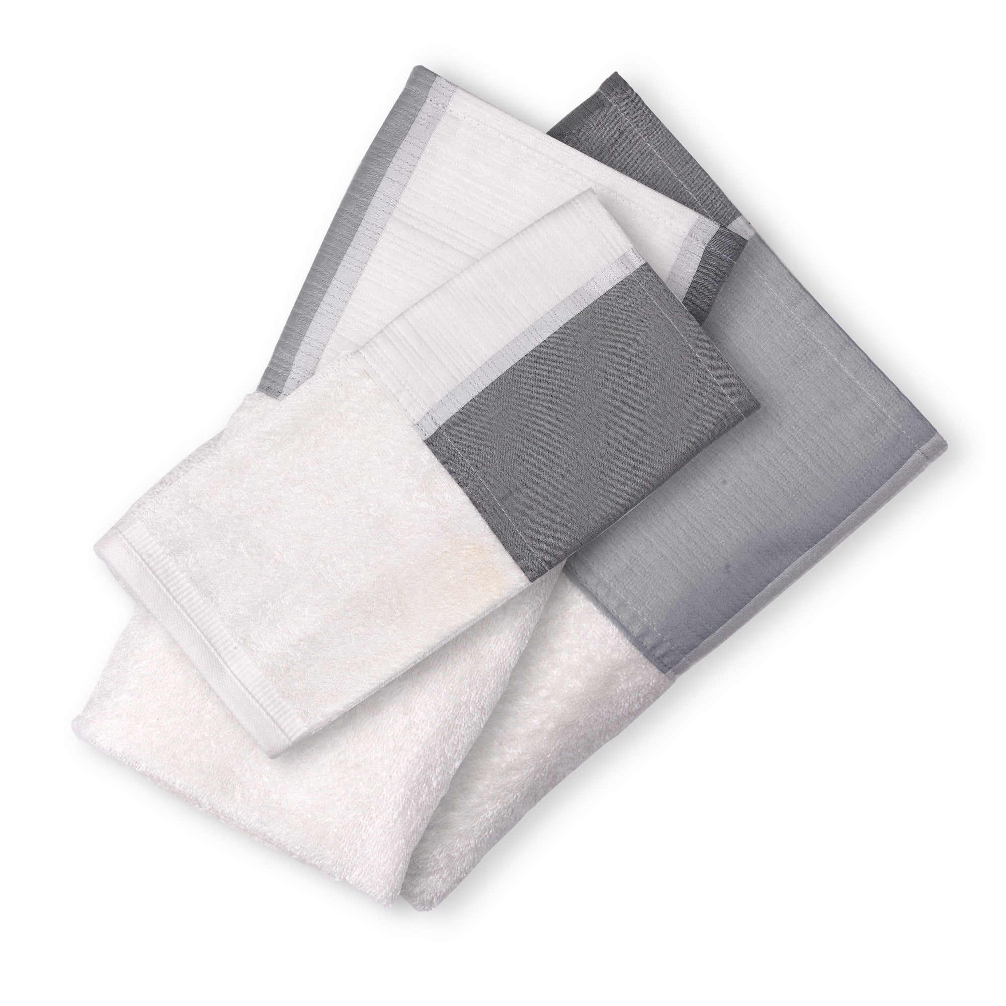 Popular Bath Modern Line 3 Piece Striped Cotton Towel Set Gray ...