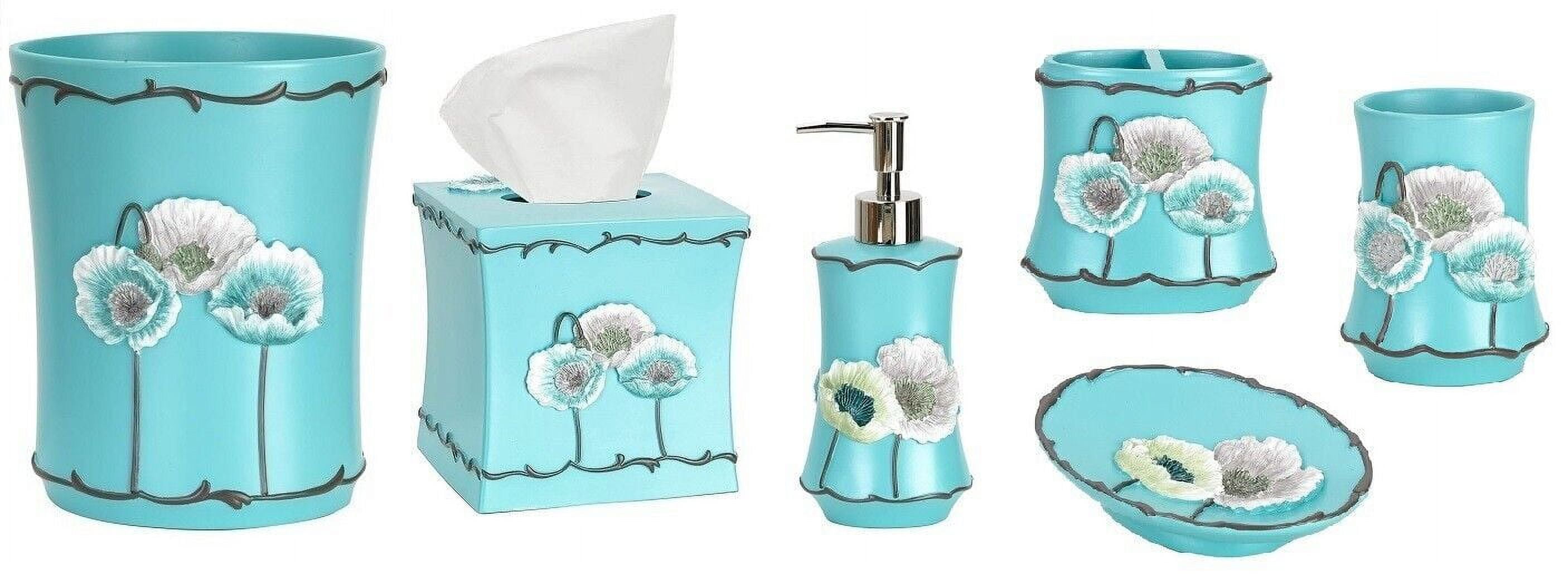 Popular Bath Poppy Fields 6 Piece Resin Basket and Bath Accessory Set ...