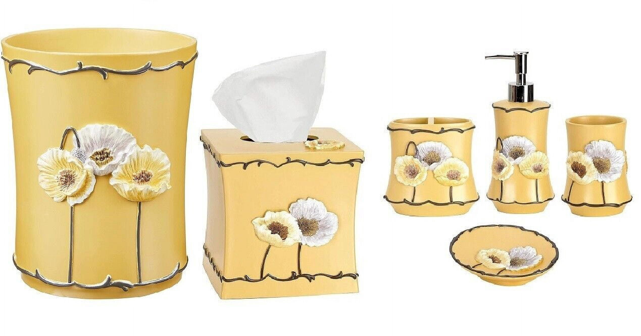 Popular Bath Poppy Fields 6 Piece Resin Basket and Bath Accessory Set ...