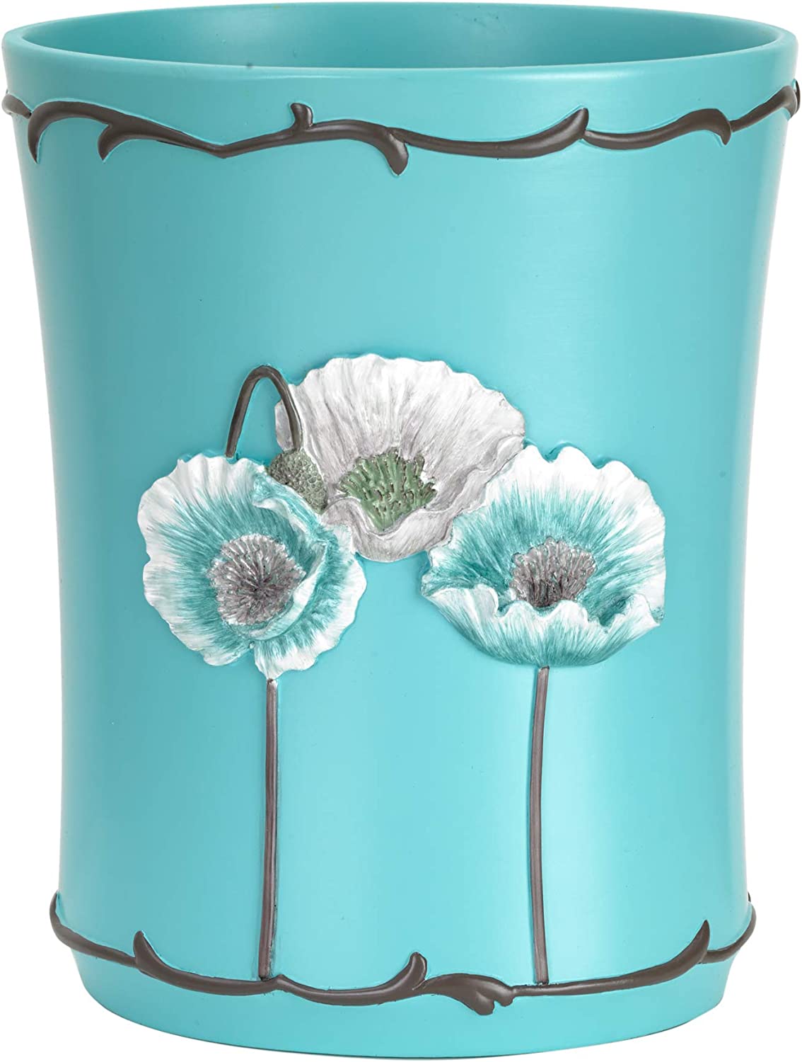 Popular Bath Poppy Fields, Waste Basket, Aqua - Walmart.com