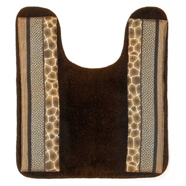 Popular Bath Safari Stripes Animal Print Toilet Mat Chocolate Cotton ...