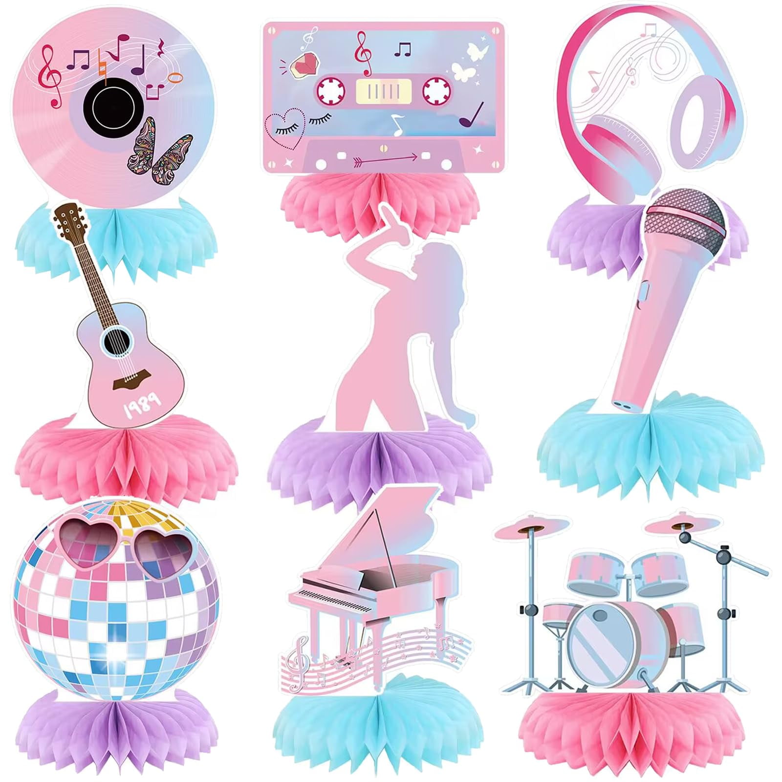 Popular Birthday Party Decorations Music Super Star Party Honeycomb ...