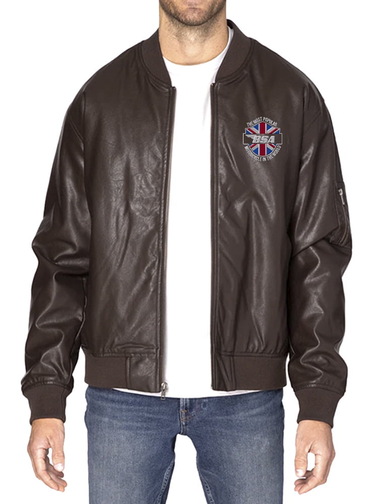 Popular Bsa Faux Leather Jacket Men's -BSA Designs - Walmart.com