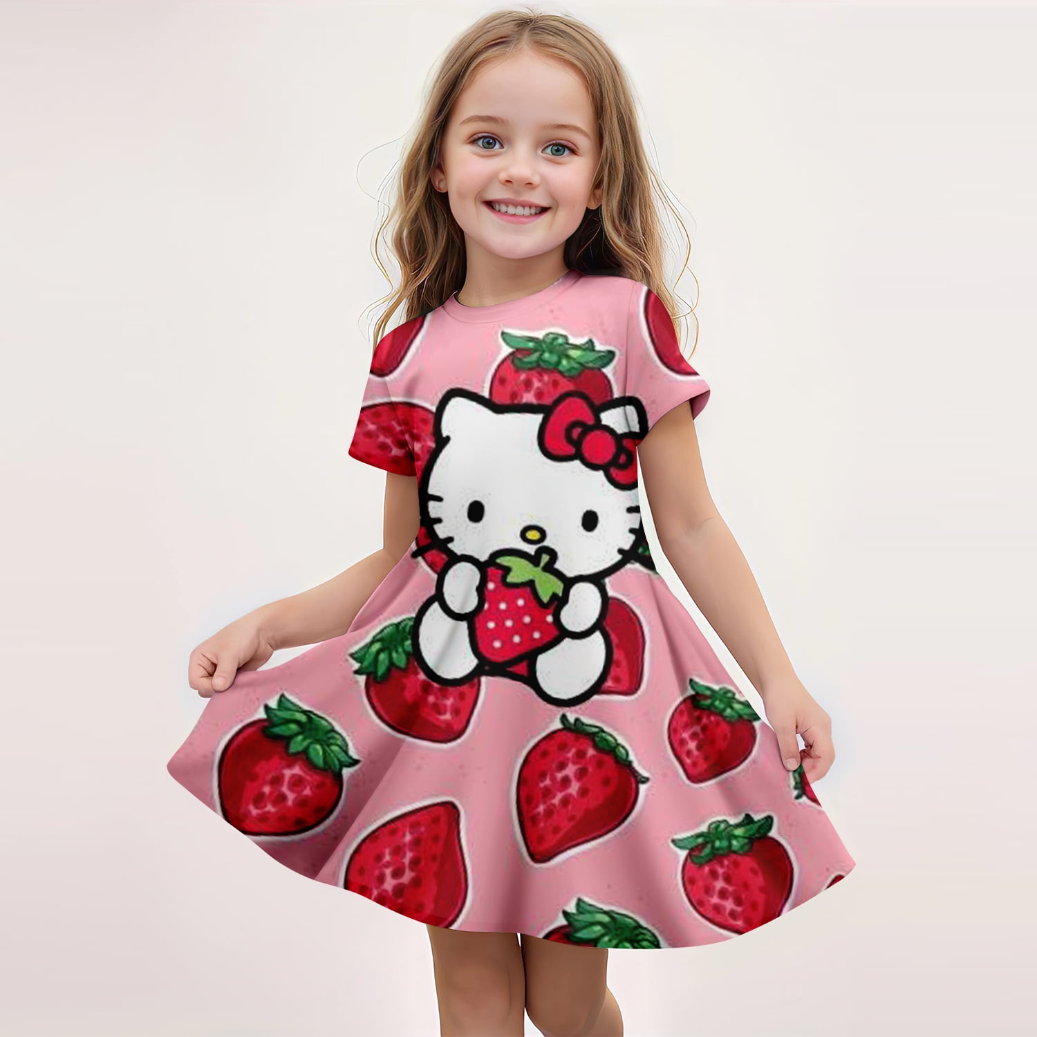 Popular Children's New Fashion Girl Dress Cartoon Cute 3D Printed ...