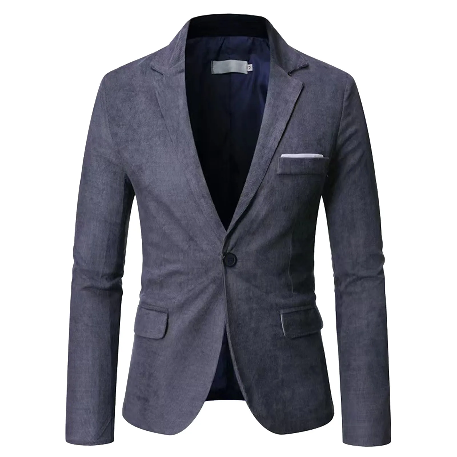 Popular Corduroy Men Blazer Turndown Collar Plus Size Slim-fitting ...