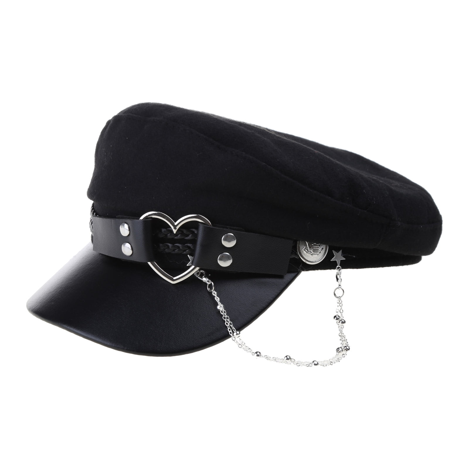 Popular Female Beret Hat Felt Octagonal Hat with Love-Heart Belt Women ...