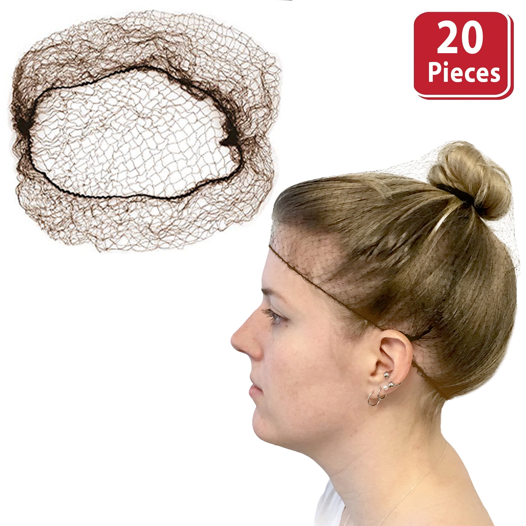 Popular Life Slim-Net Durable and Invisible Hair Nets, Pack of 20, Fits ...
