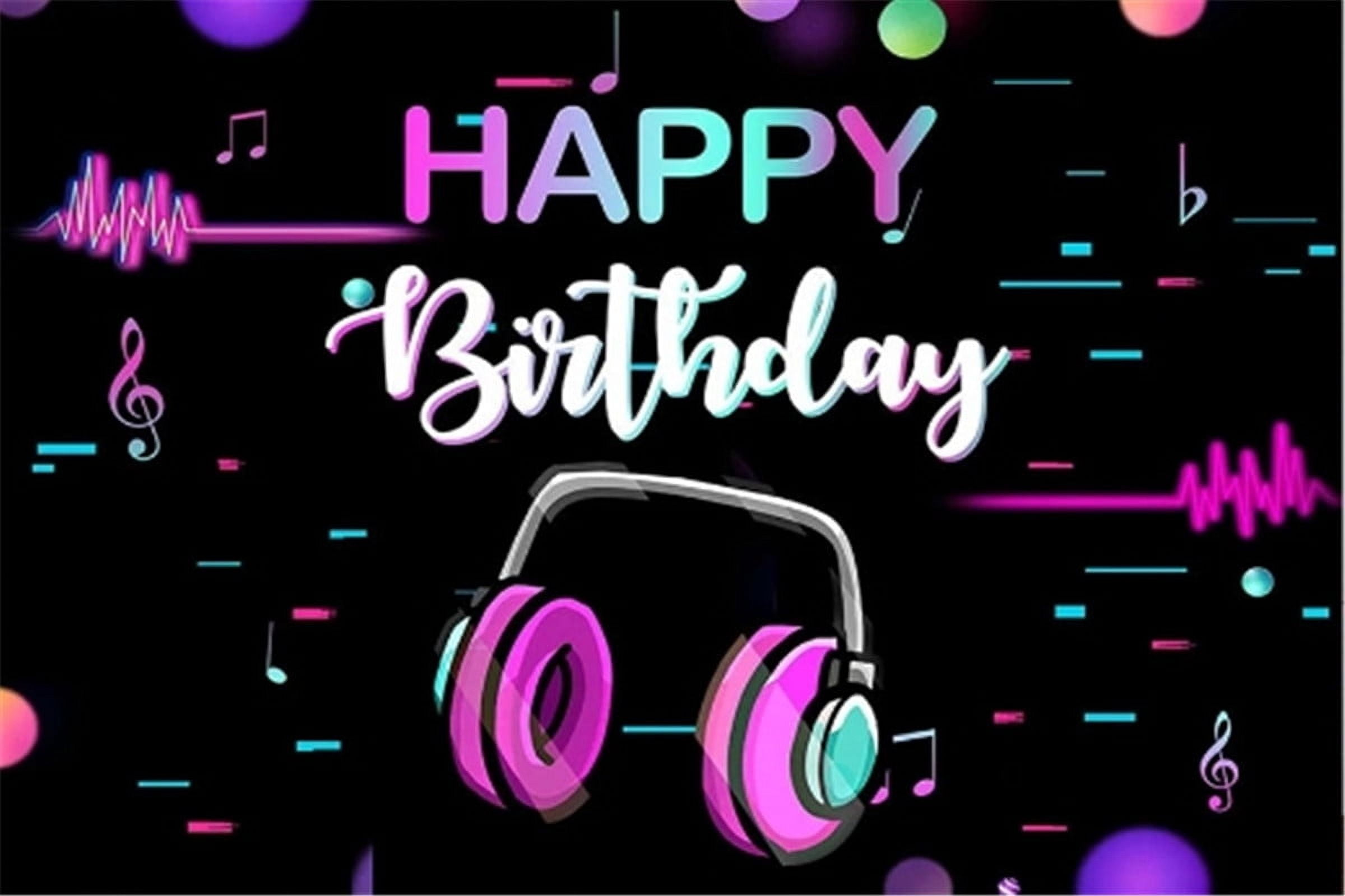 Popular Musical Theme Photography Backdrop Happy Birthday Party ...