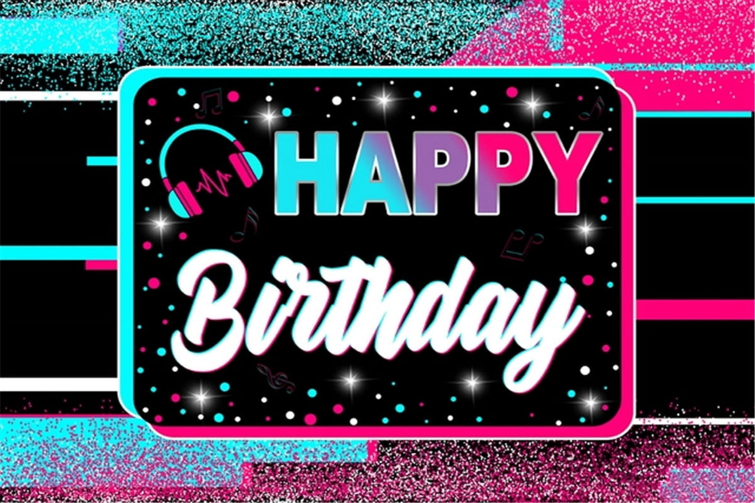 Popular Musical Theme Photography Backdrop Happy Birthday Party ...