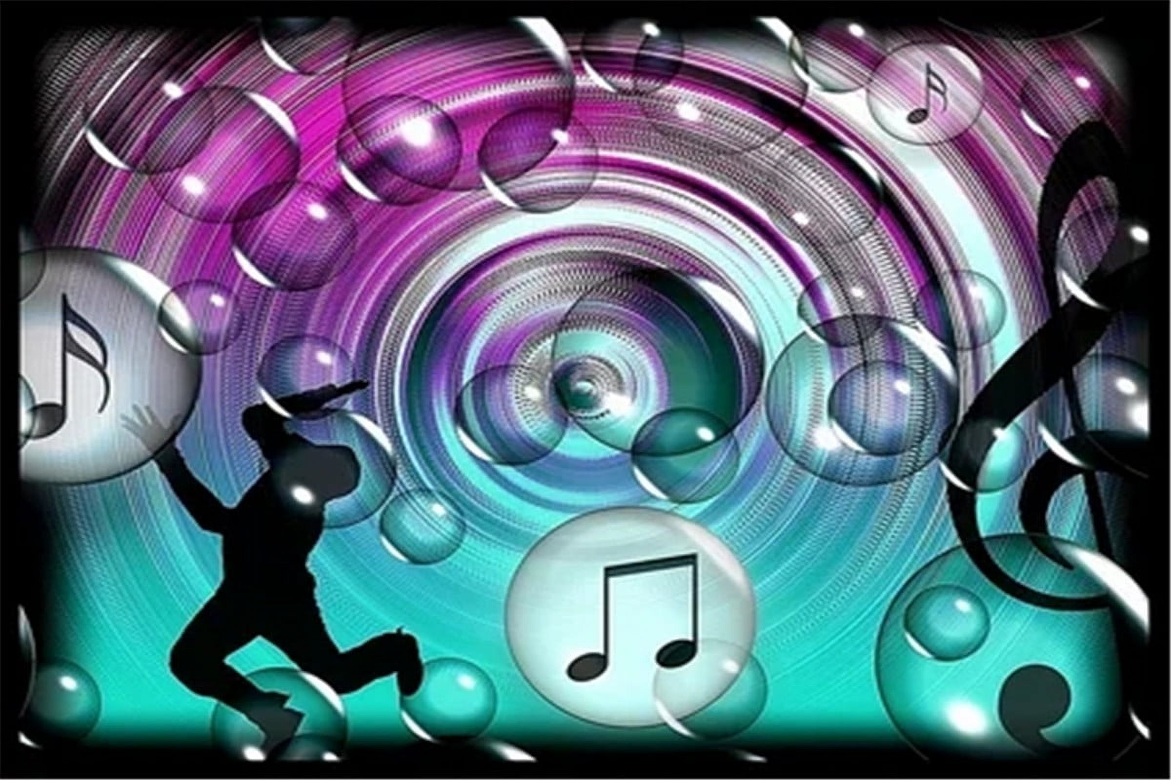 Popular Musical Theme Photography Backdrop Happy Birthday Party ...