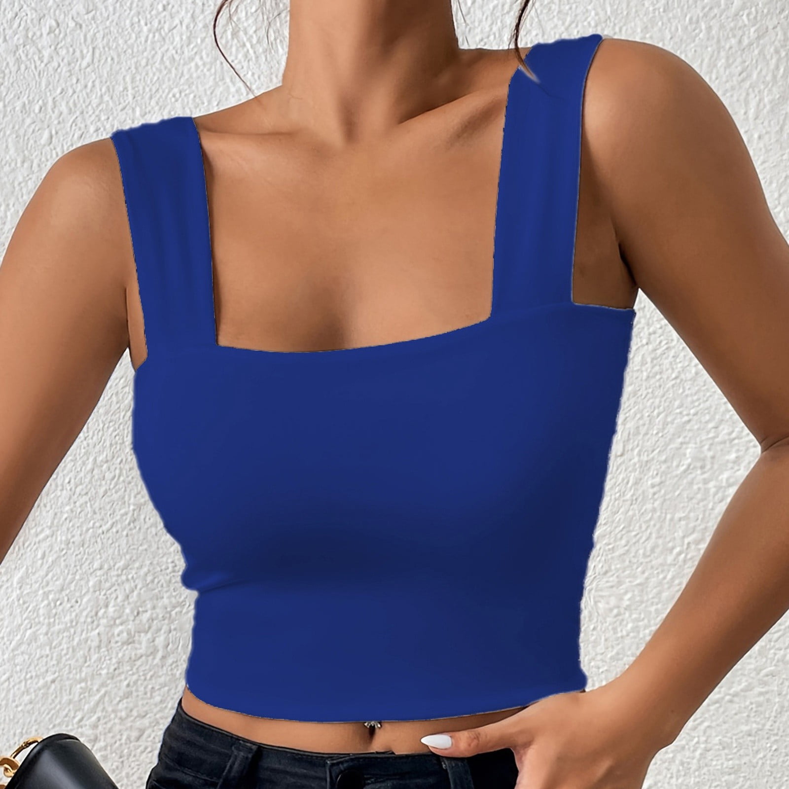 Popular New Strapless Vest With Wide Shoulder Straps Sleeveless Top ...