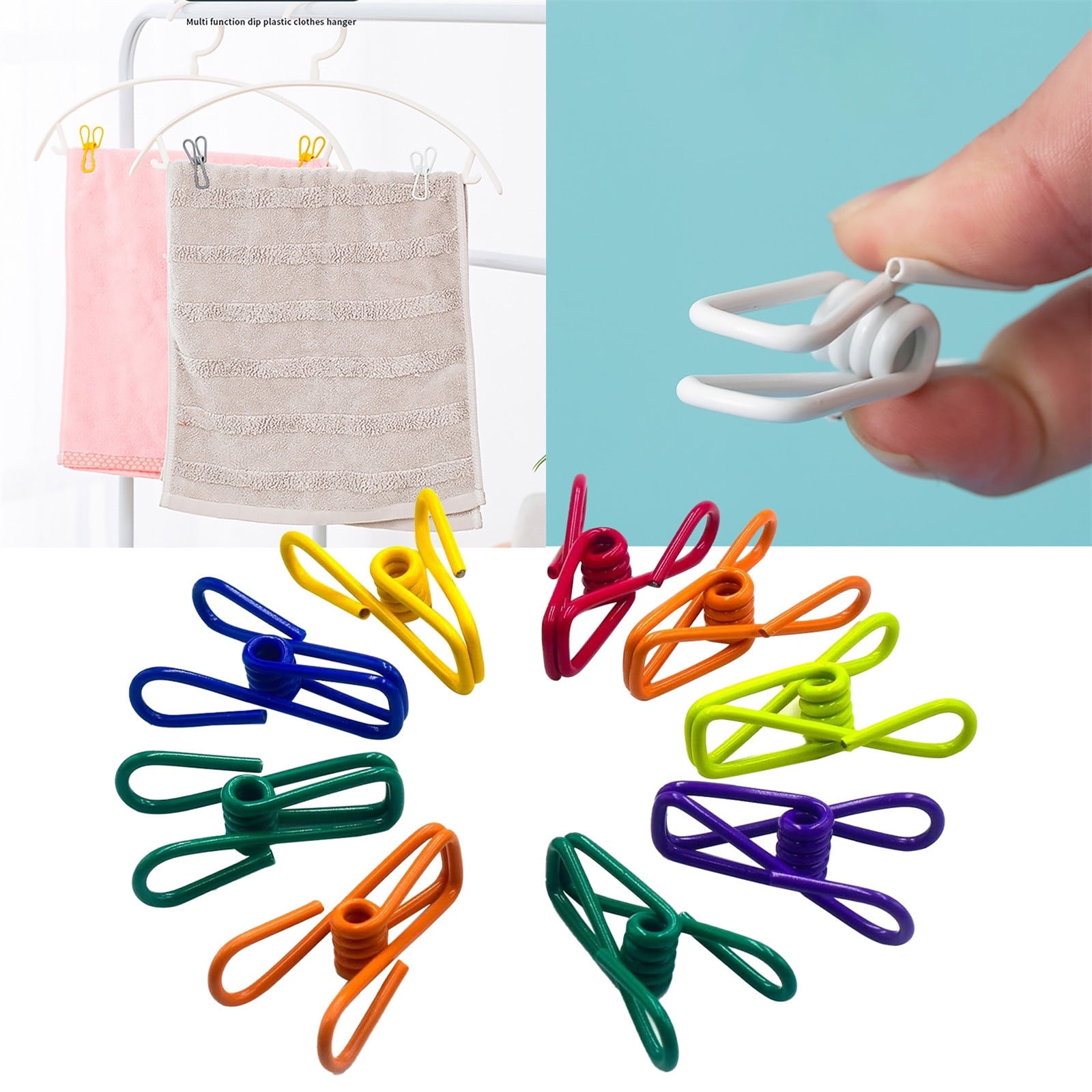 Popular Pick！ Lloopyting 20 * Clip Chip Clips Utility Pvc Coated Steel ...
