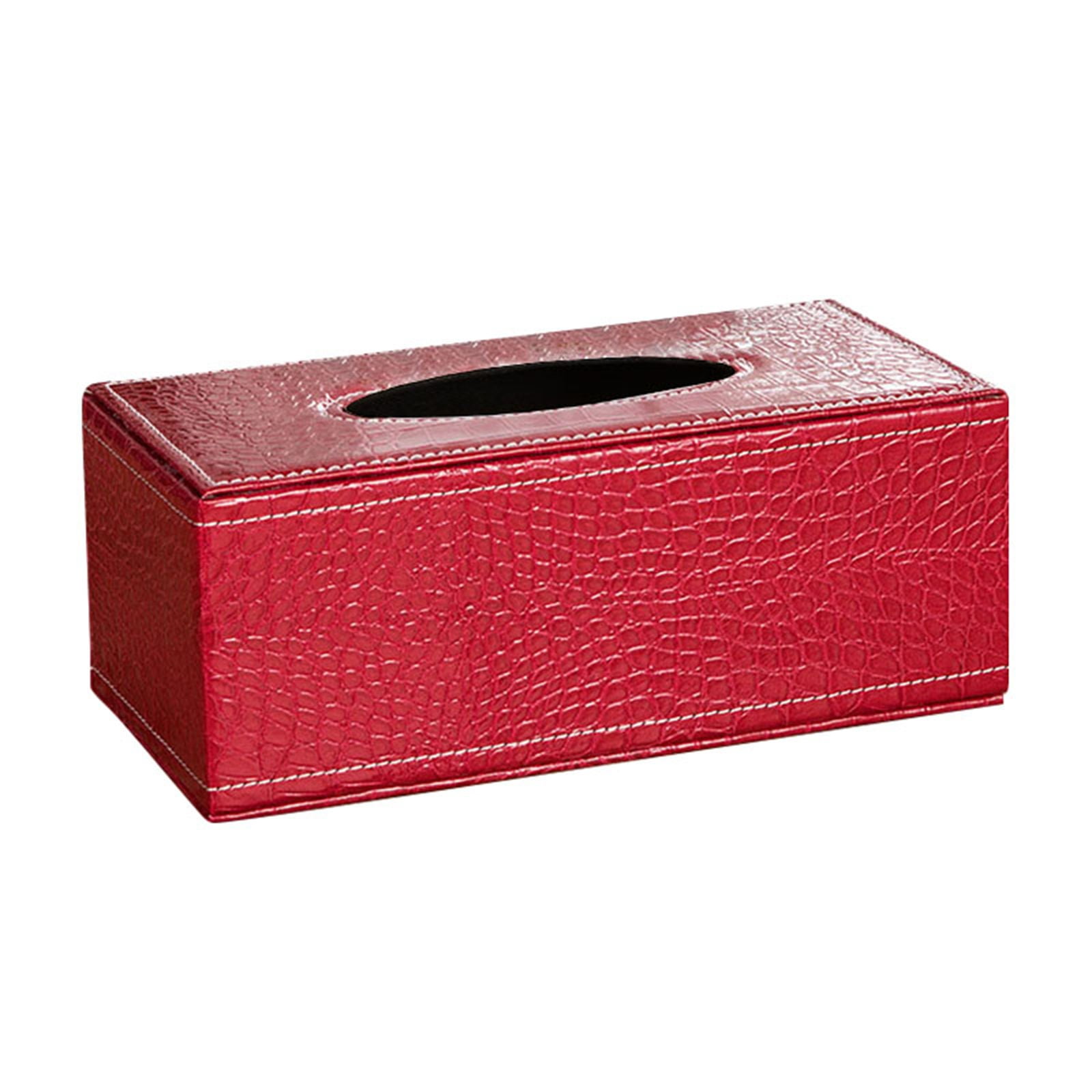 Popular Pick Shishian Tissue Box Cover Leather Tissue Box Large Red ...