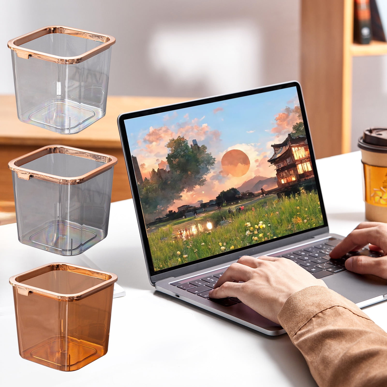 Popular Pick Today, Desktop Plastic Trash Can, Small Countertop Can ...