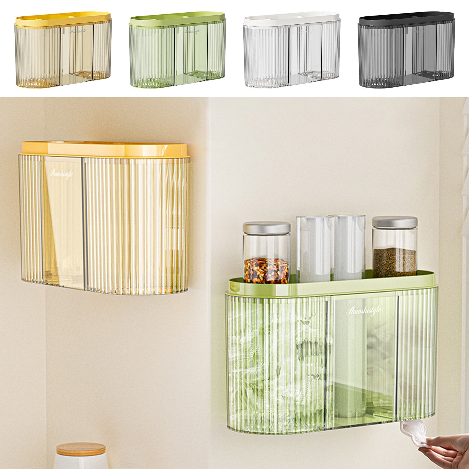 Popular Picks, 3 In 1 Plastic Wrap Cover Storage Box Waterproof Wall ...