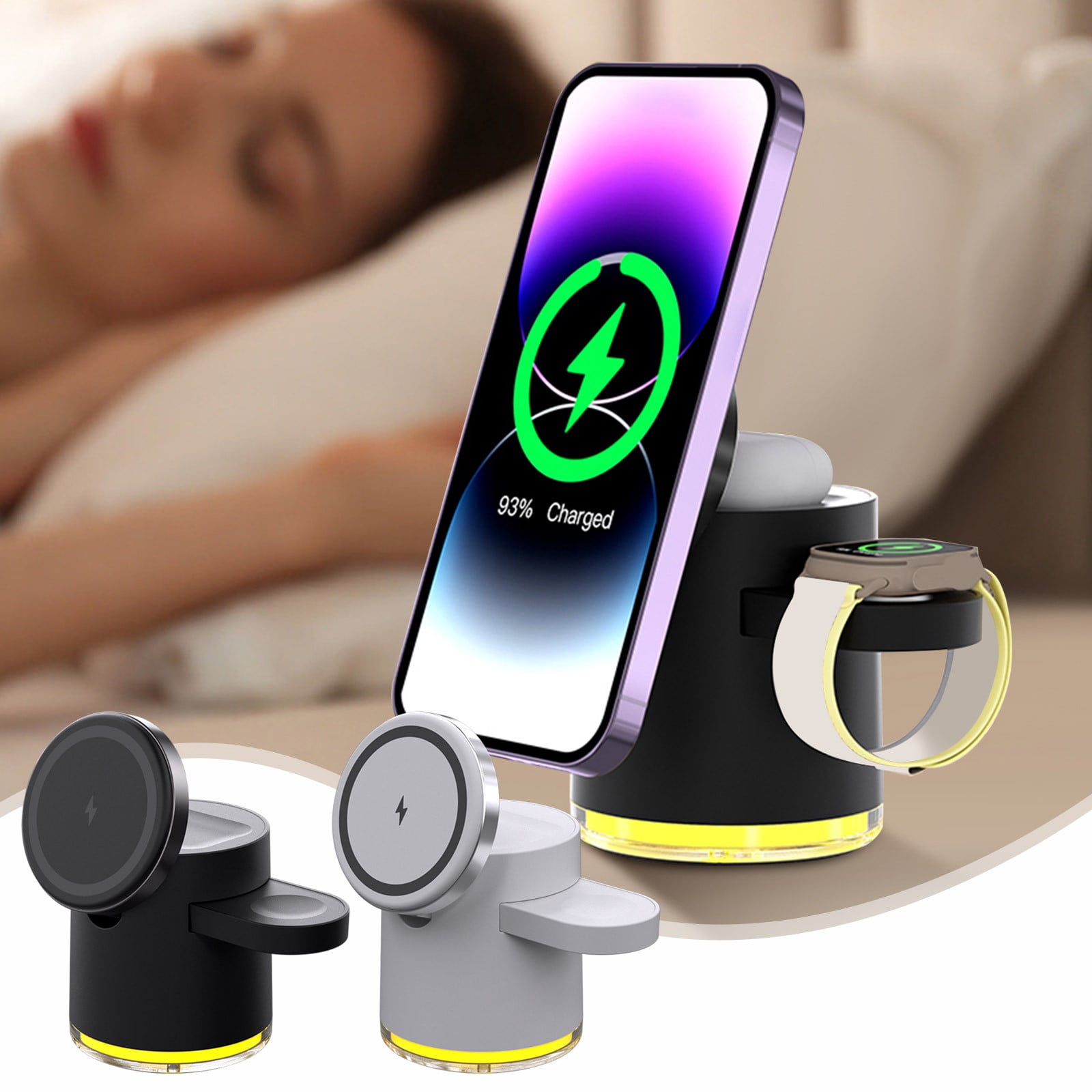 Popular Picks, 3-in-1 Magnetic Wireless Charger with 15W Fast Charging ...