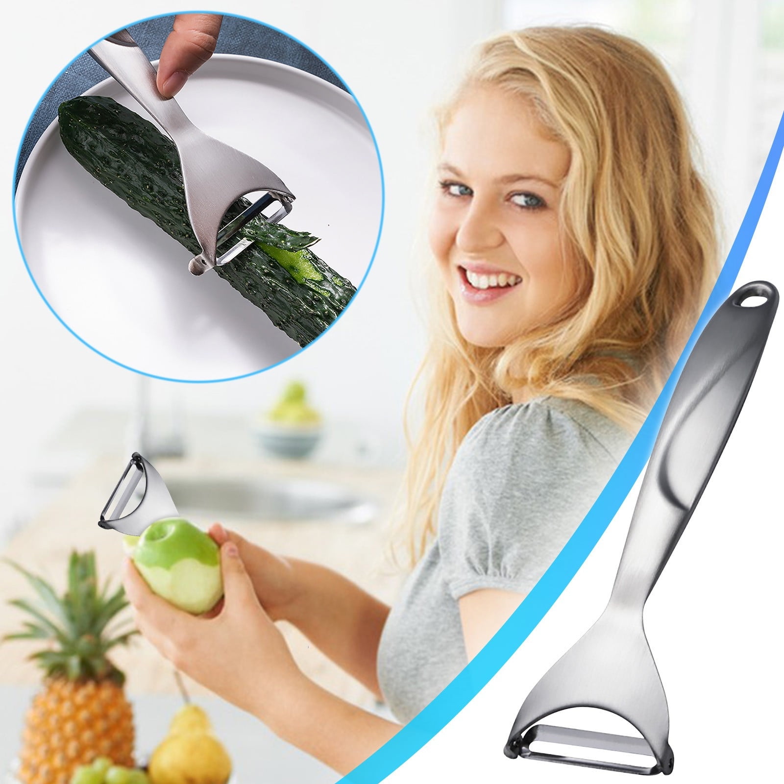 Popular Picks, 304 Stainless Steel Kitchen Potato Peeler, 2-Speed ...