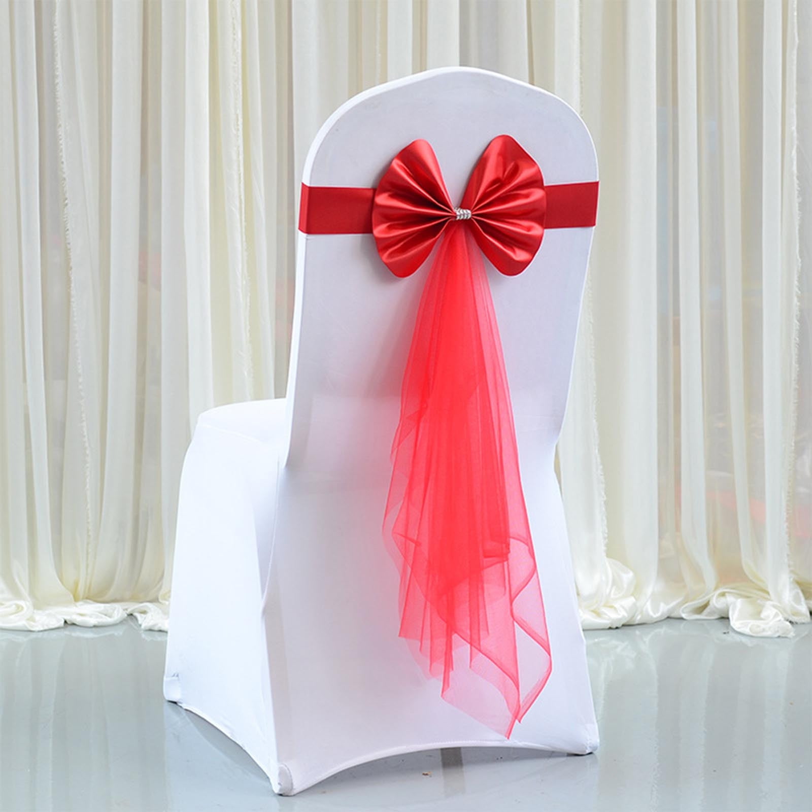 Popular Picks,Bow Shaped Chair Back Flower Tie, Christmas Chair ...